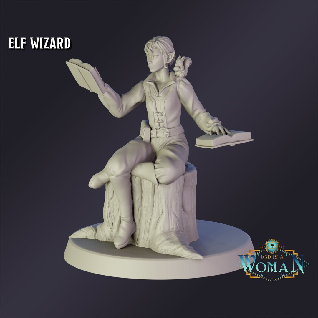 Dnd Miniature Elf Wizard Miniature for Dungeons and Dragons Tabletop ...