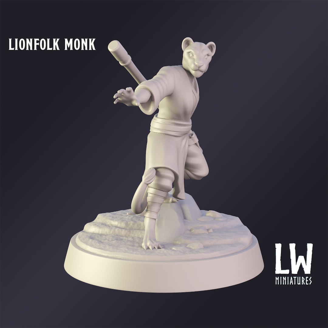 Lionfolk Monk Premium Tabletop Game Miniature From Lost World ...