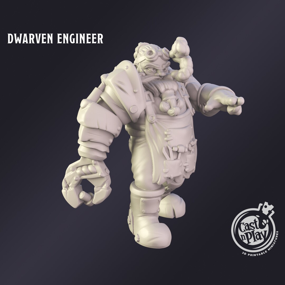 Dnd Miniature Dwarven Engineer Miniature for Dungeons and Dragons ...