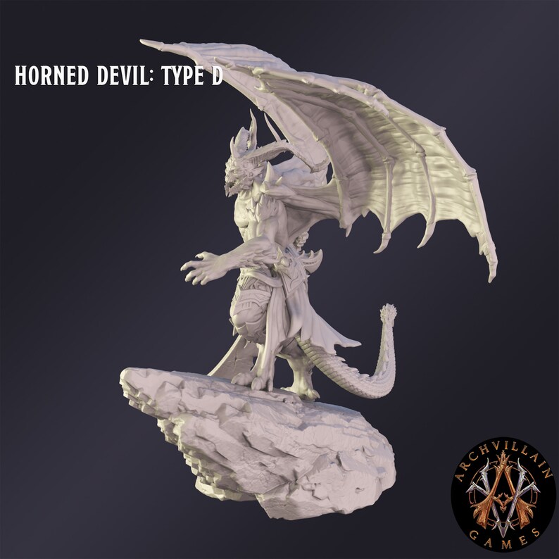 Dnd Miniature Horned Devil Miniature for Dungeons and Dragons Tabletop ...