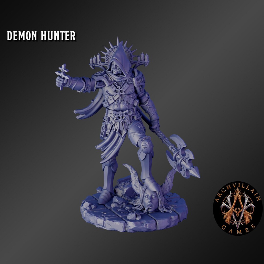 Dnd Miniature Demon Hunter Miniature for Dungeons and Dragons Tabletop ...