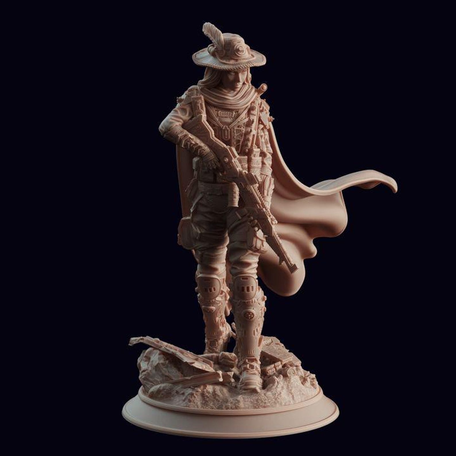 Dnd Cyberpunk Miniature Human Ranger Sniper Miniature for Dungeons and ...