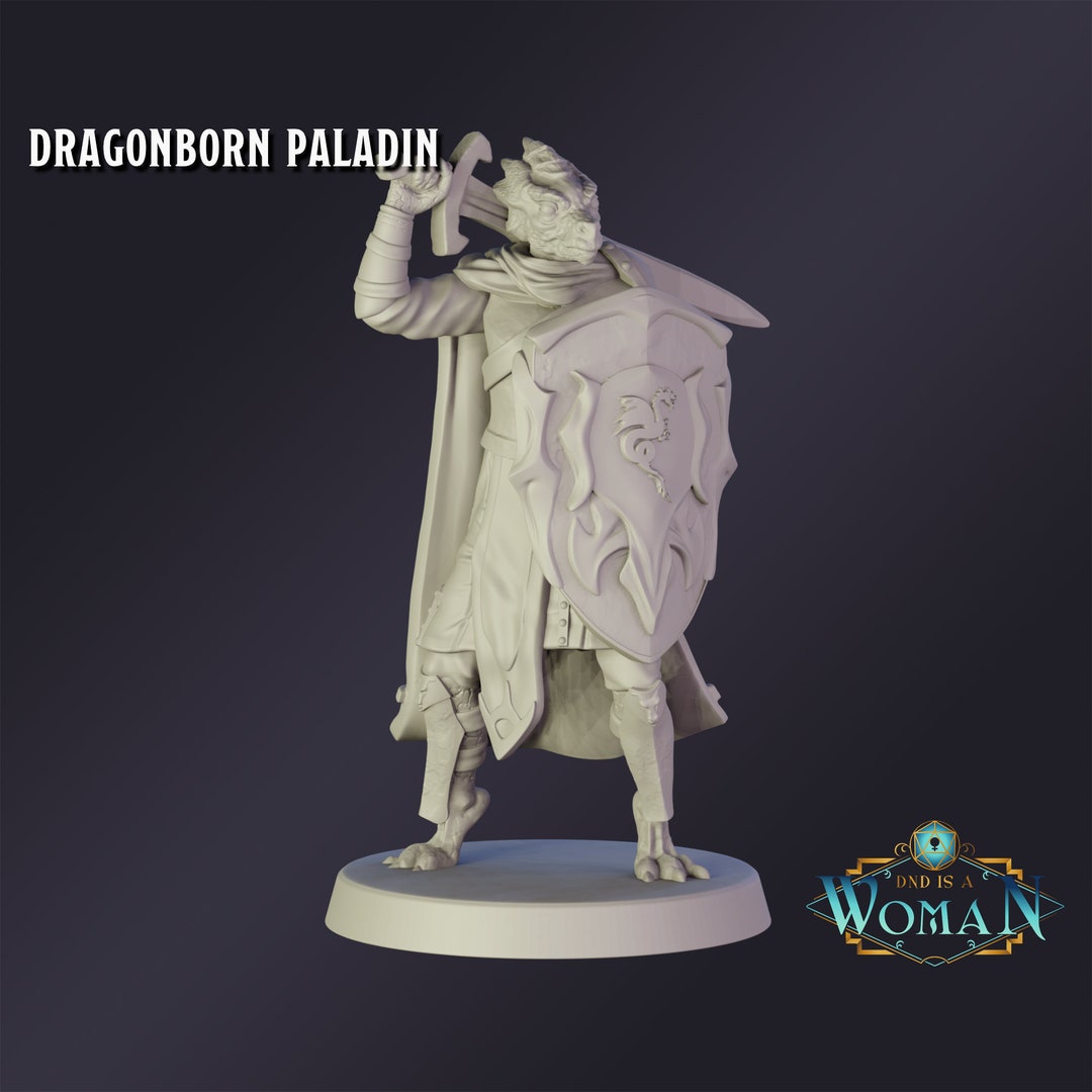 Dnd Miniature Dragonborn Paladin Miniature for Dungeons and Dragons ...