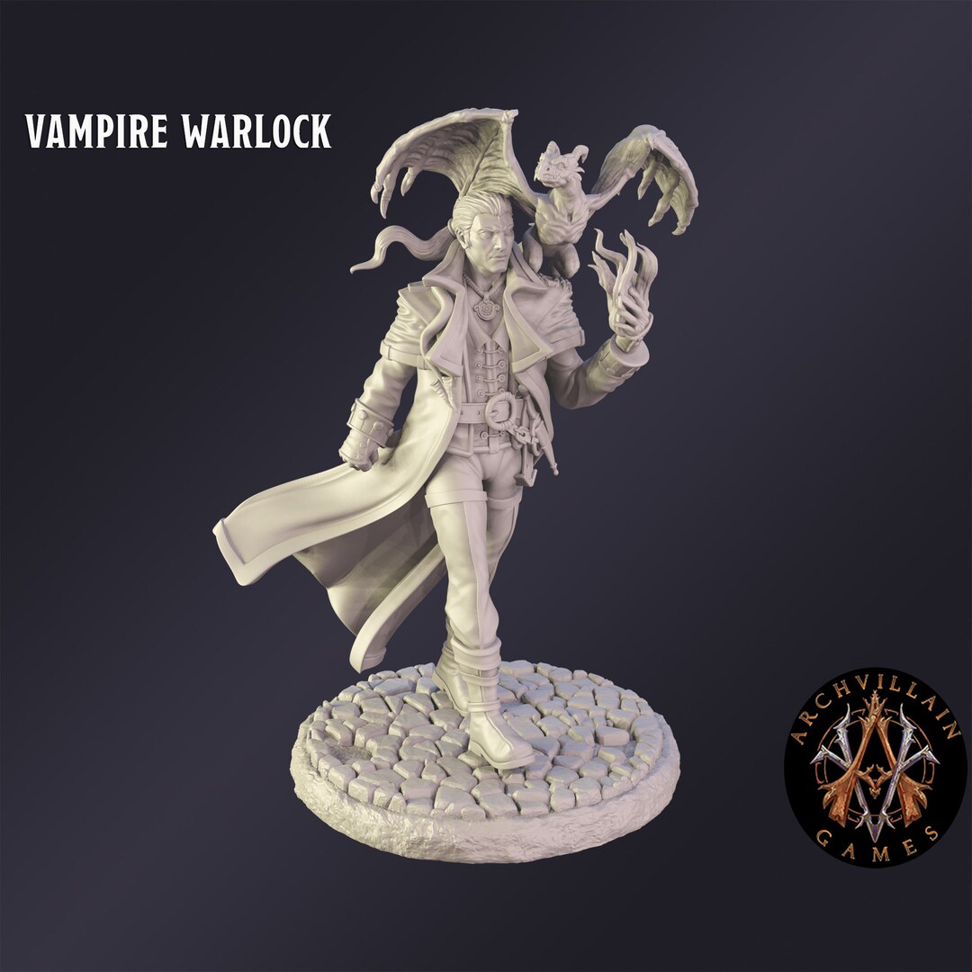 Dnd Miniature Vampire Warlock Miniature for Dungeons and Dragons ...