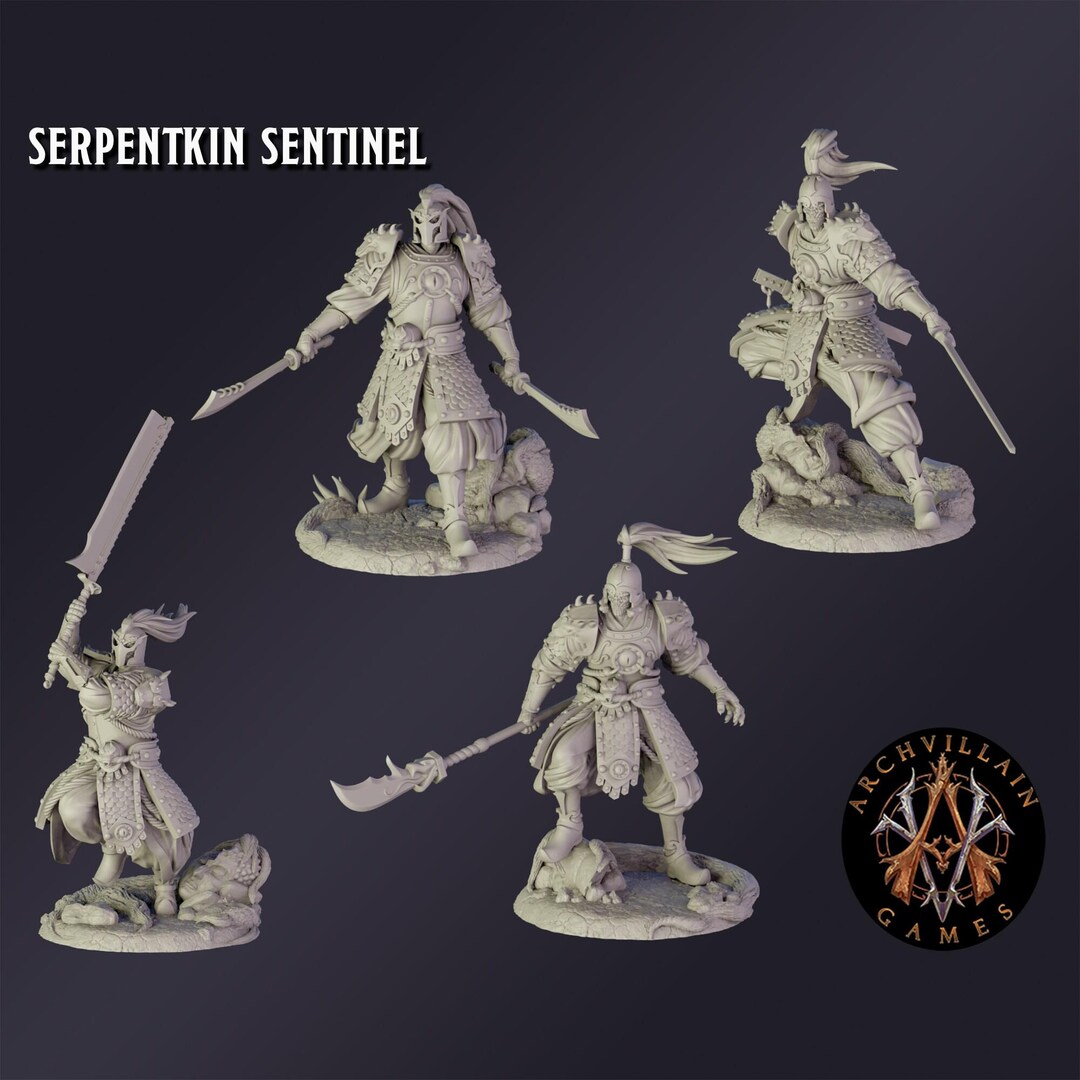 Dnd Miniature Serpentkin Sentinel Miniature for Dungeons and Dragons ...