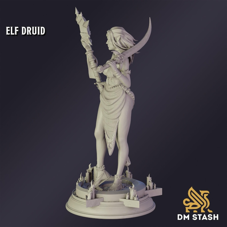 Dnd Miniature Elf Druid Miniature for Dungeons and Dragons Tabletop RPG ...