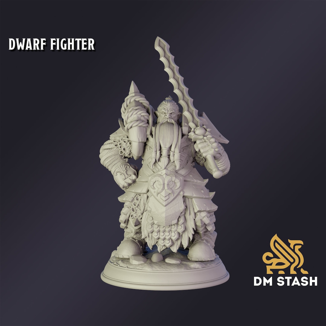 Dnd Miniature Dwarf Fighter Miniature for Dungeons and Dragons Tabletop ...