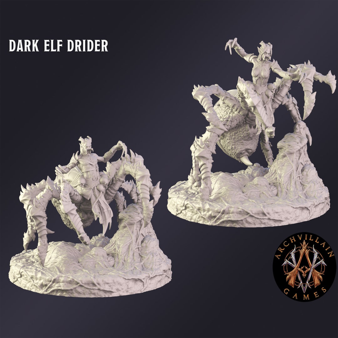Dnd Miniature Dark Elf Drider Miniature for Dungeons and Dragons ...