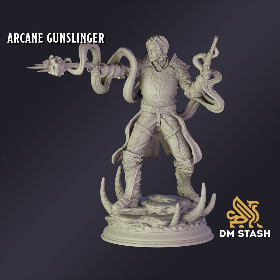 Dnd Miniature Arcane Gunslinger Miniature for Dungeons and Dragons ...