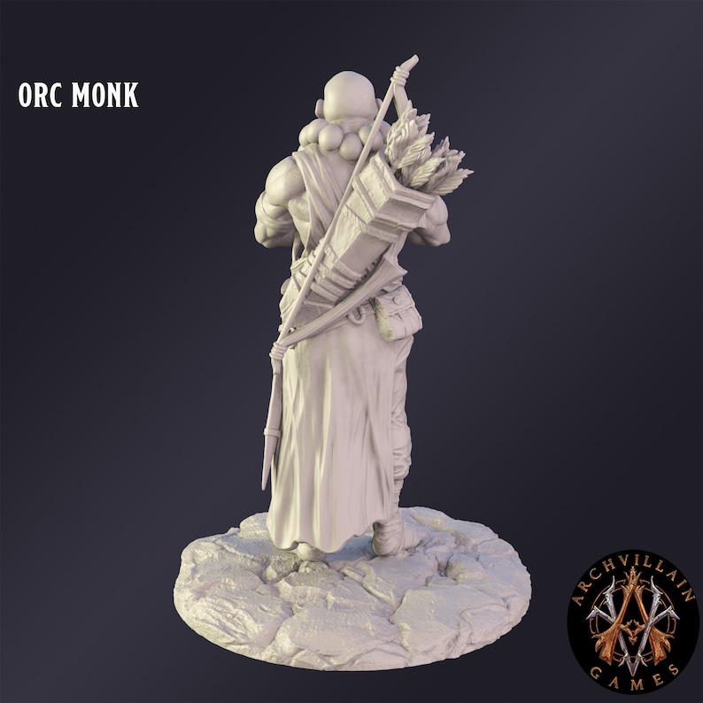 Dnd Miniature Orc Monk Miniature for Dungeons and Dragons Tabletop RPG ...