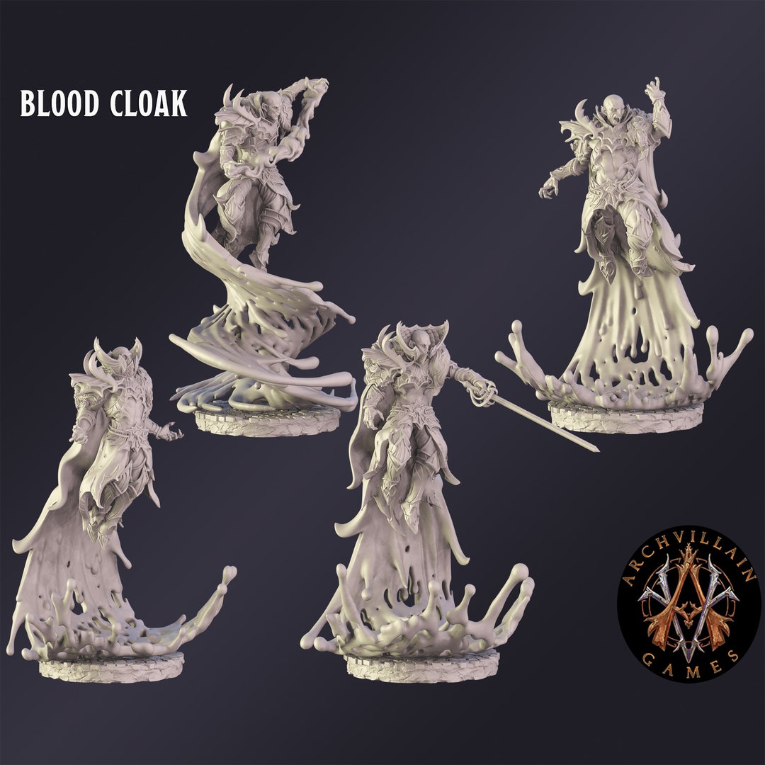 Dnd Miniature Blood Cloak Vampire Miniature for Dungeons and Dragons ...