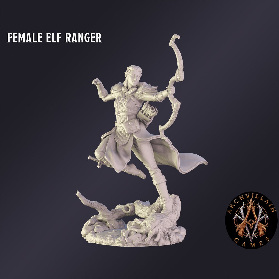 Dnd Miniature Female Elf Ranger Miniature for Dungeons and Dragons ...