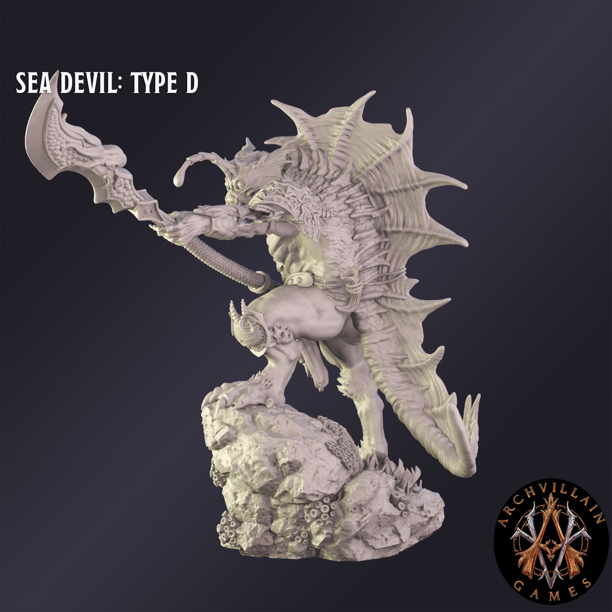 Dnd Miniature Sea Devil Miniature for Dungeons and Dragons Tabletop RPG ...