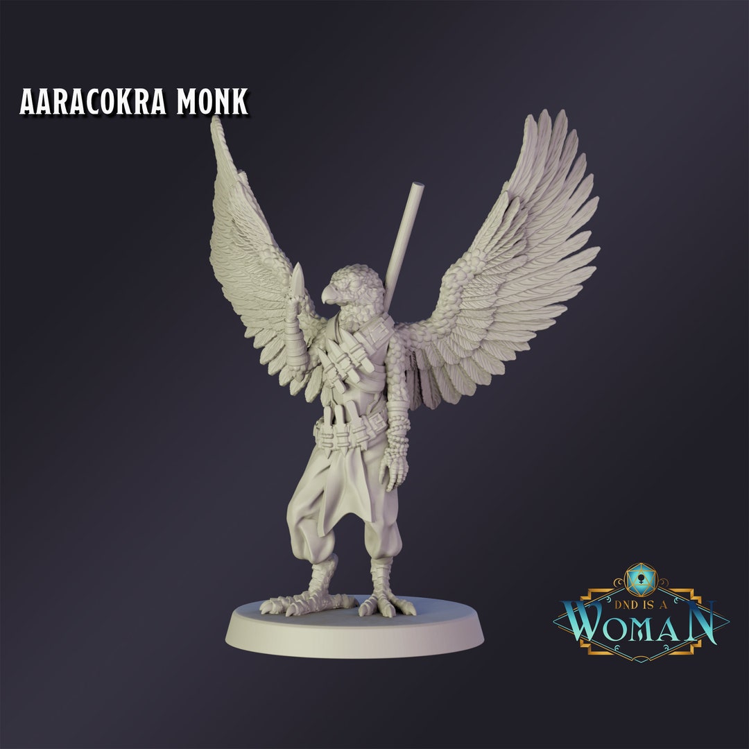 Dnd Miniature Aarakocra Monk Miniature for Dungeons and Dragons ...