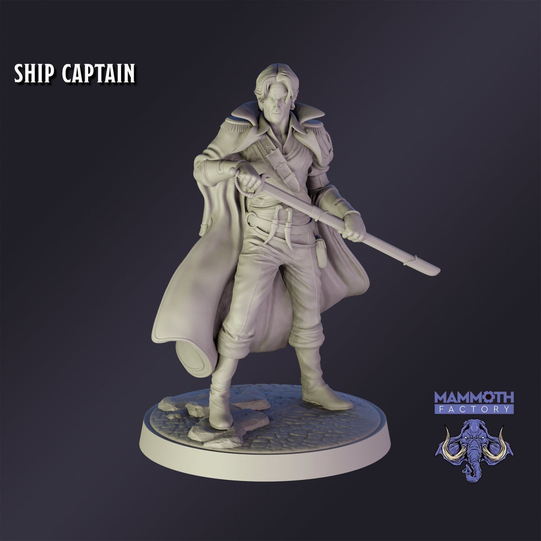 Dnd Miniature Ship Captain Miniature for Dungeons and Dragons Tabletop ...