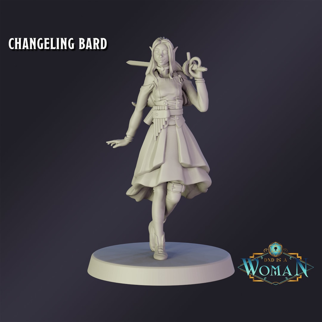Dnd Miniature Changeling Bard Miniature for Dungeons and Dragons ...