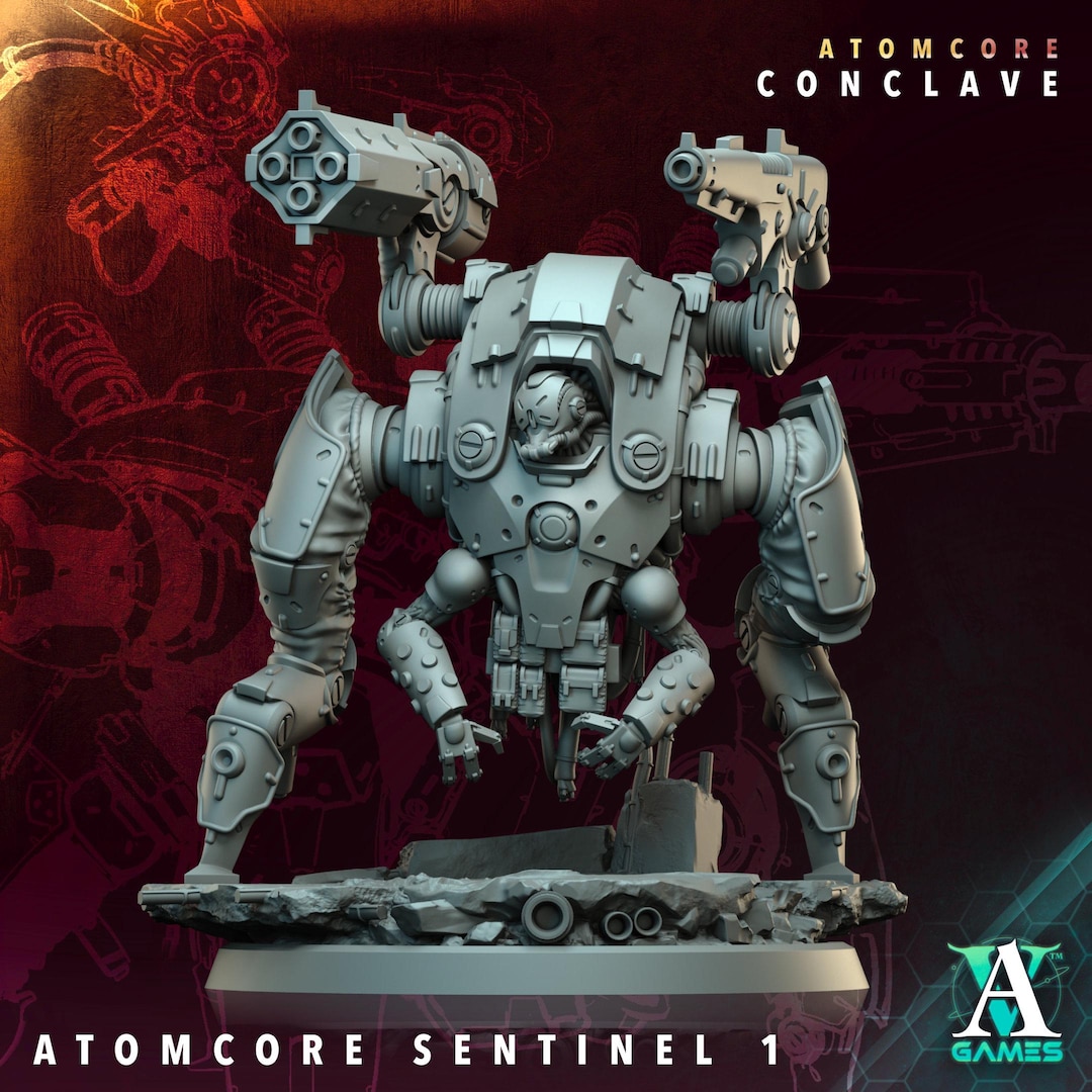 DND and Wargame Miniature Atomic Sentinel Walker Miniature for Dungeons ...