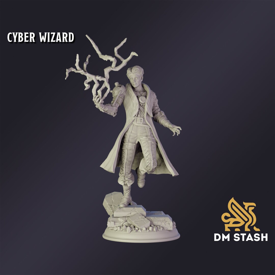 Dnd Miniature Cyber Wizard Miniature for Dungeons and Dragons Tabletop ...