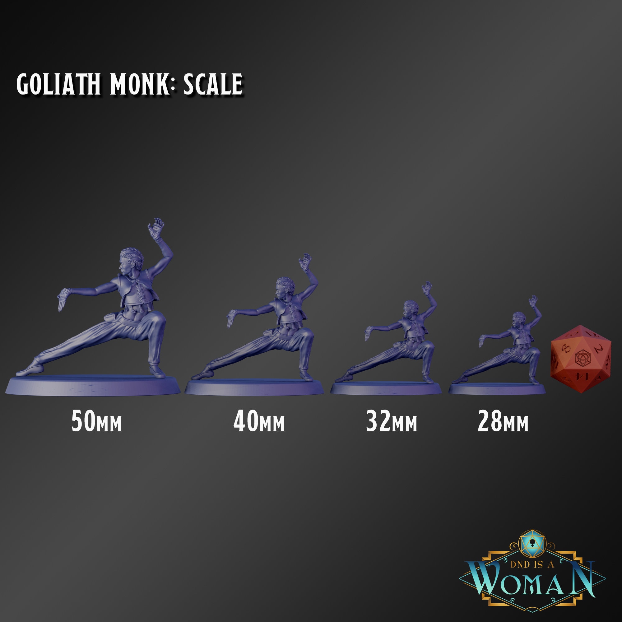 Goliath Monk Premium Premium Tabletop Game Miniature From Dnd - Etsy