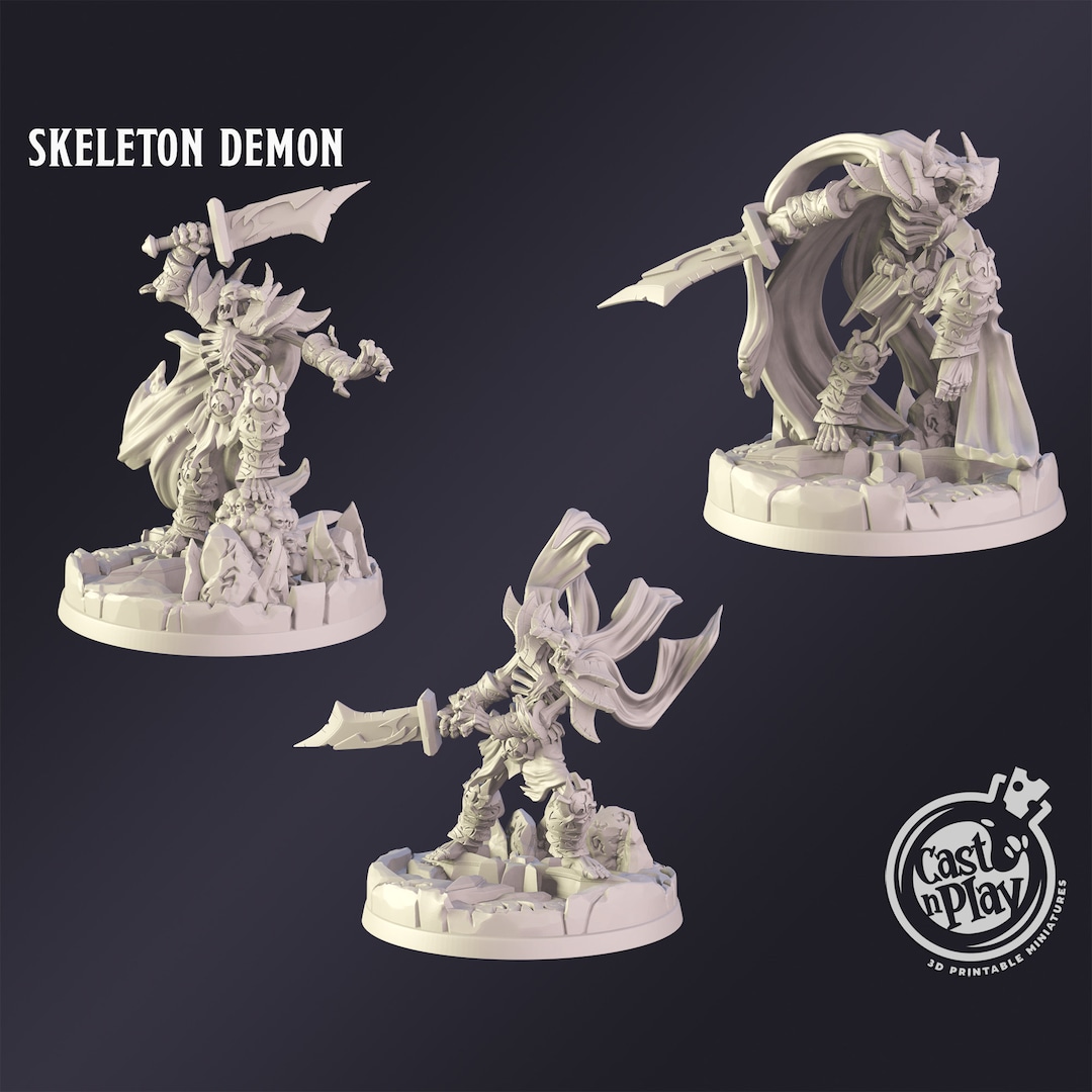Dnd Miniature Skeleton Demon Miniature for Dungeons and Dragons ...