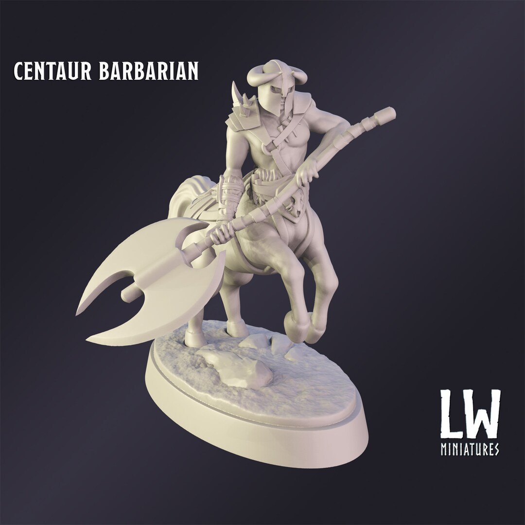 Dnd Miniature Centaur Barbarian Miniature for Dungeons and Dragons ...
