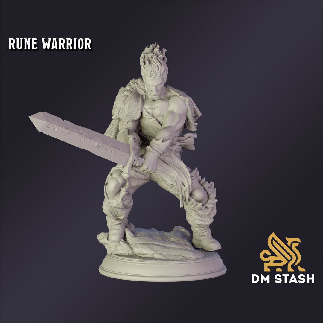 Dnd Miniature Rune Warrior Miniature for Dungeons and Dragons Tabletop ...
