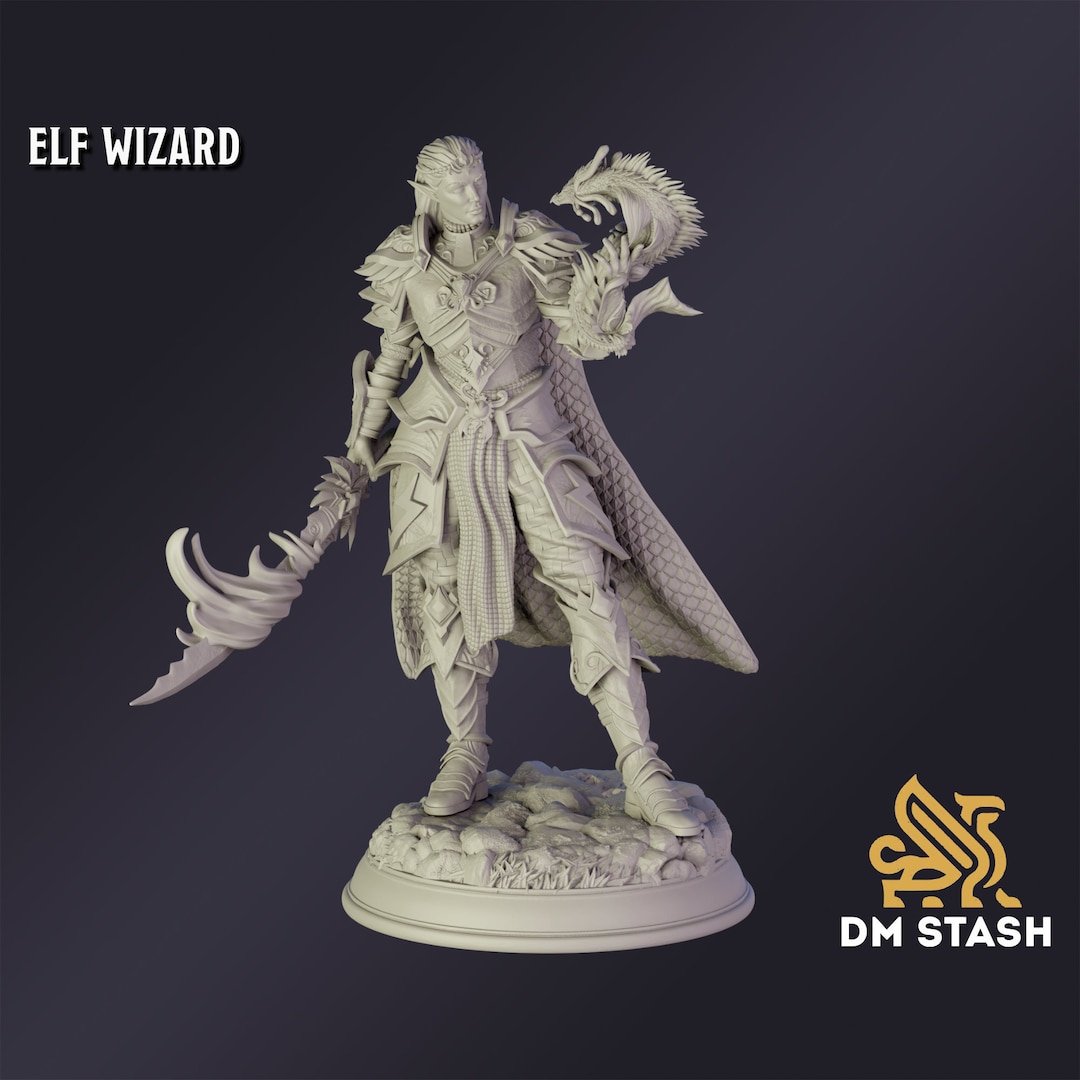 Dnd Miniature Elf Wizard Miniature for Dungeons and Dragons Tabletop ...