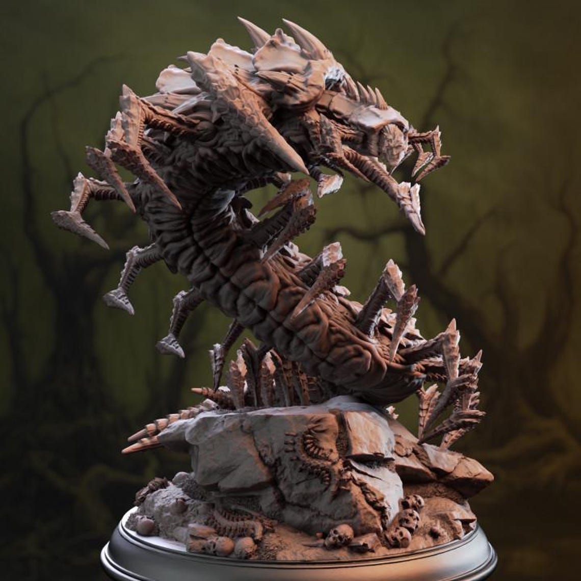 Dnd Miniature Giant Centipede With Human Face Miniature for Dungeons ...