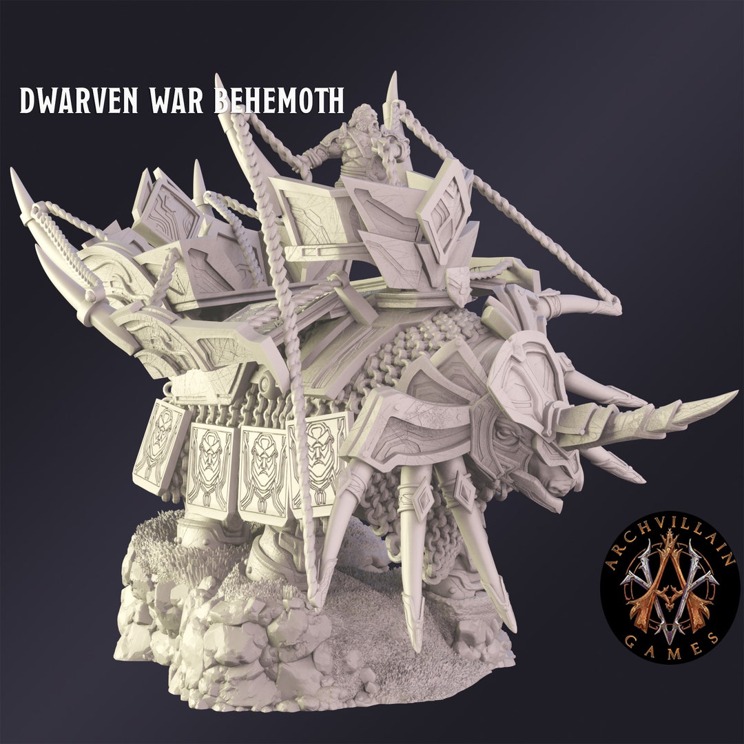 Dwarven War Behemoth Premium Tabletop Game Miniature From Archvillain ...