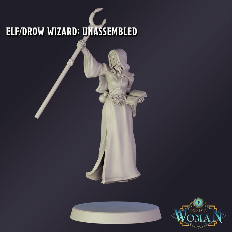 Dnd Miniature Drow Wizard Miniature for Dungeons and Dragons Tabletop ...