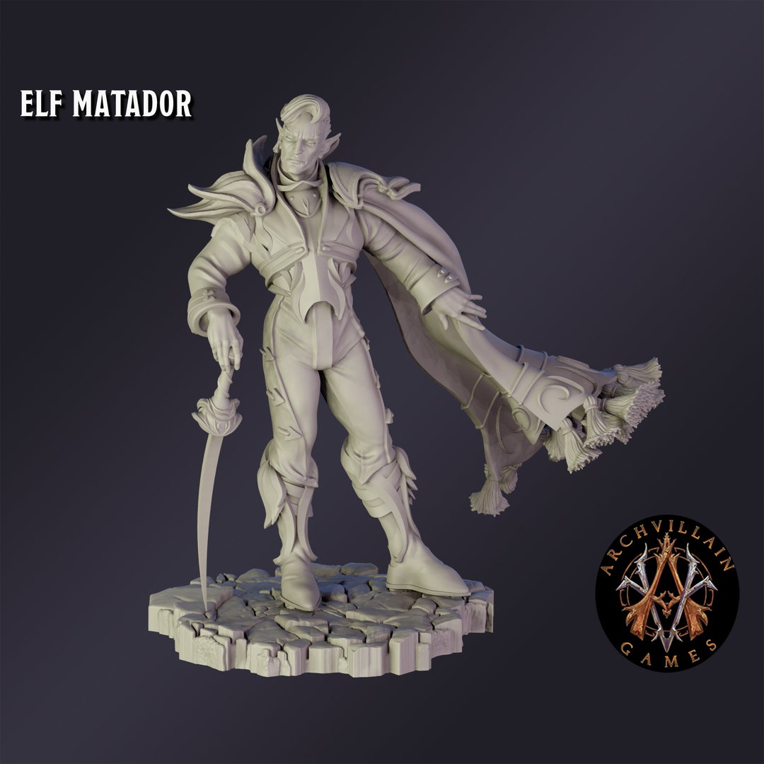 Dnd Miniature Elf Matador Miniature for Dungeons and Dragons Tabletop ...
