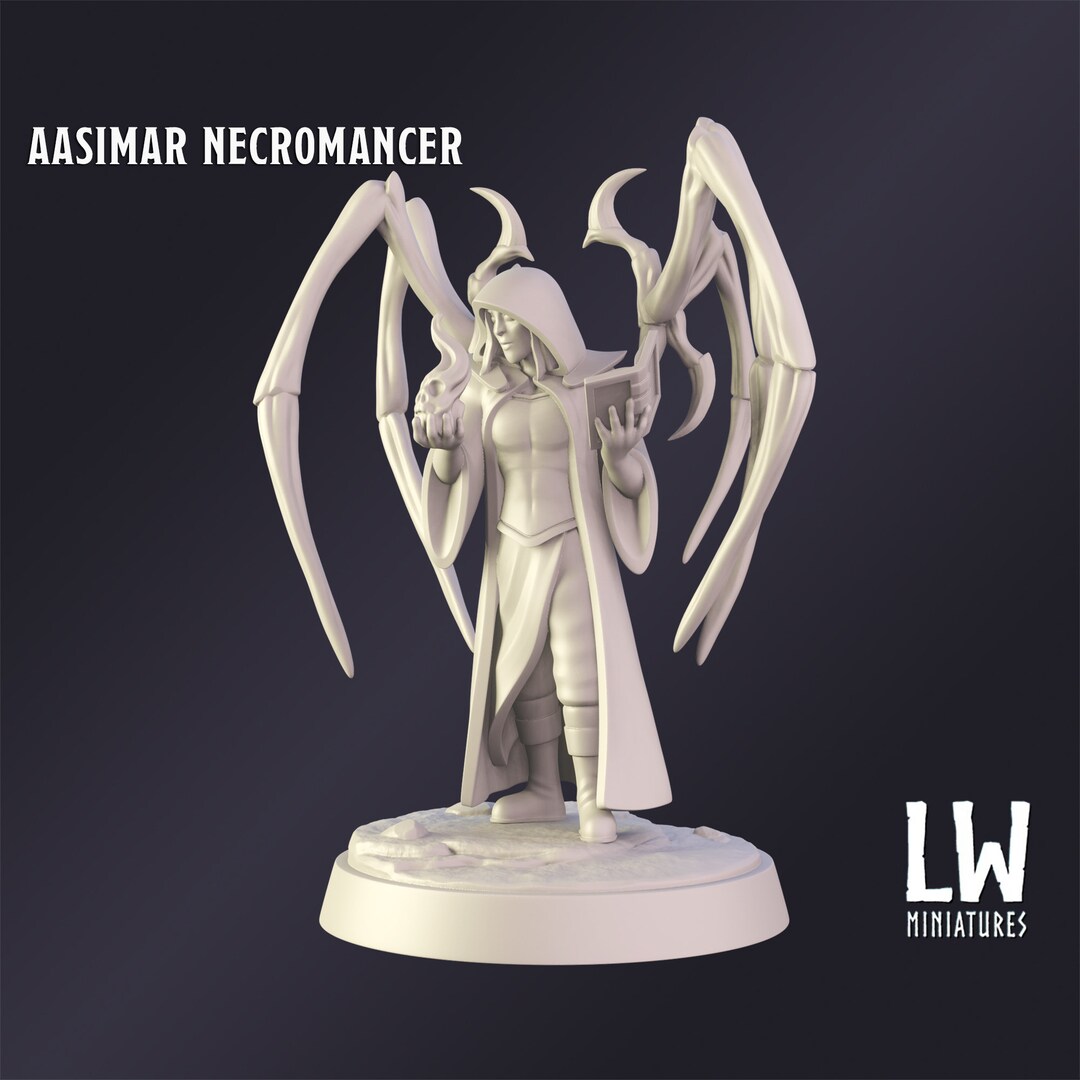 Dnd Miniature Aasimar Necromancer Miniature for Dungeons and Dragons ...