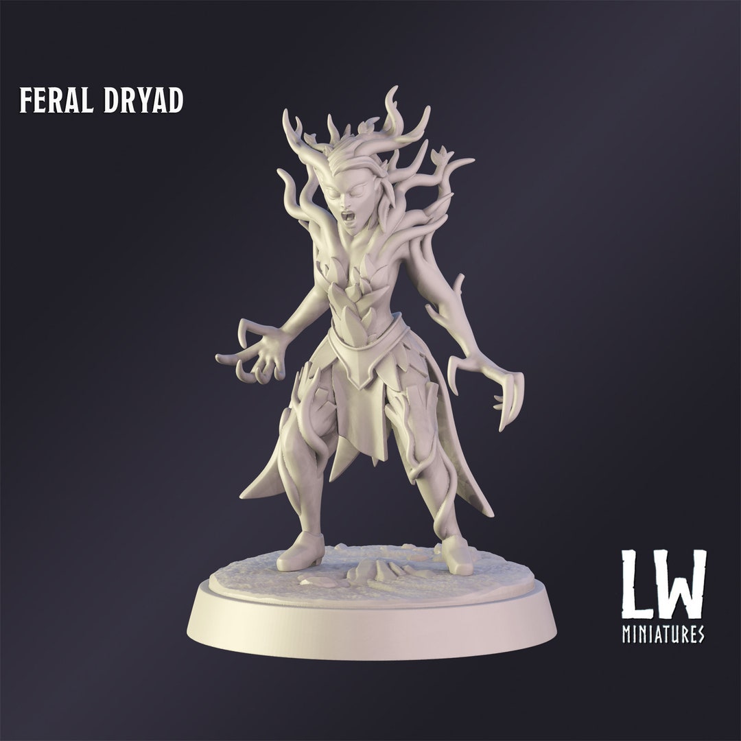 Dnd Miniature Feral Dryad Miniature For Dungeons And Dragons Tabletop Rpg Wargaming Miniature