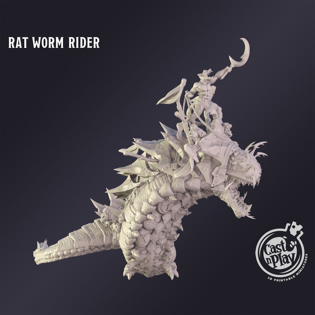 Dnd Miniature Rat Worm Rider Miniature for Dungeons and Dragons ...
