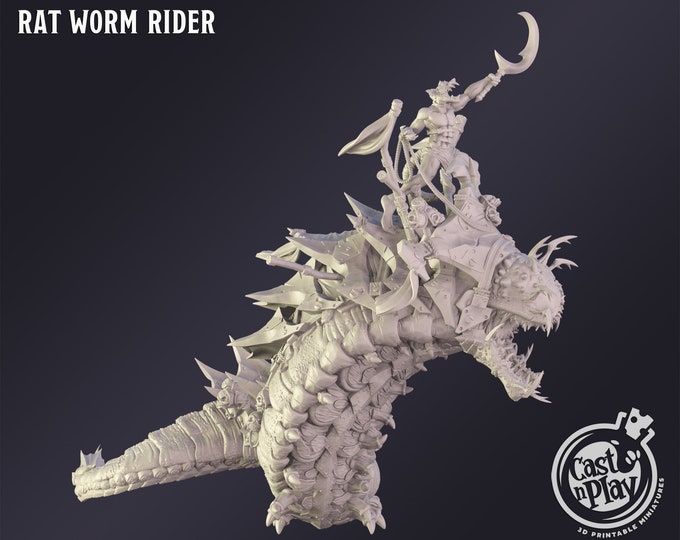 Dnd Miniature Rat Worm Rider Miniature for Dungeons and Dragons ...