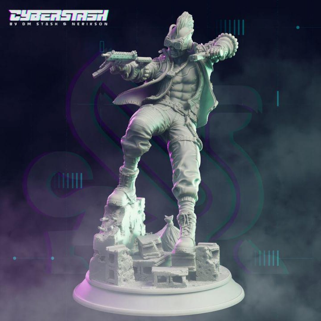 Dnd Cyberpunk Miniature Cyberpunk Gang Lieutenant Miniature for ...