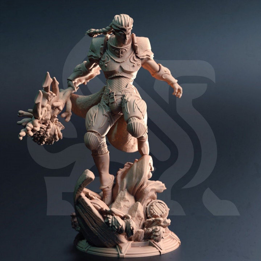 Dnd Miniature Triton Paladin Miniature for Dungeons and Dragons ...