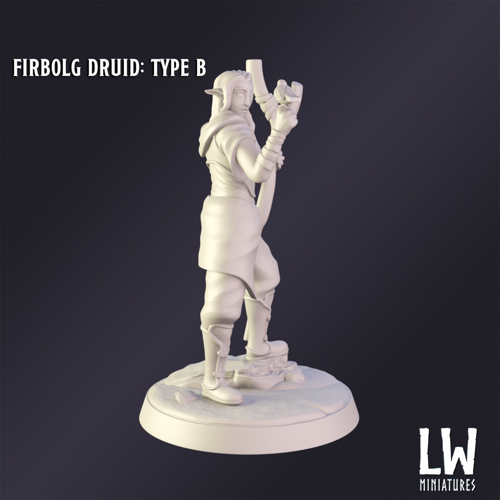Dnd Miniature Firbolg Druid Miniature for Dungeons and Dragons Tabletop ...