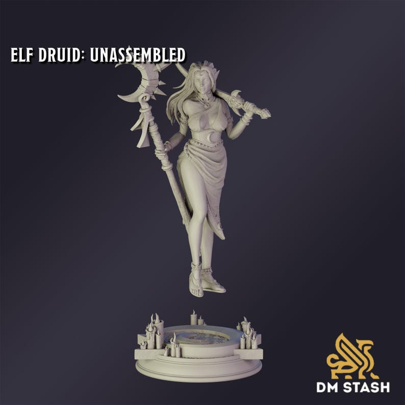 Dnd Miniature Elf Druid Miniature for Dungeons and Dragons Tabletop RPG ...