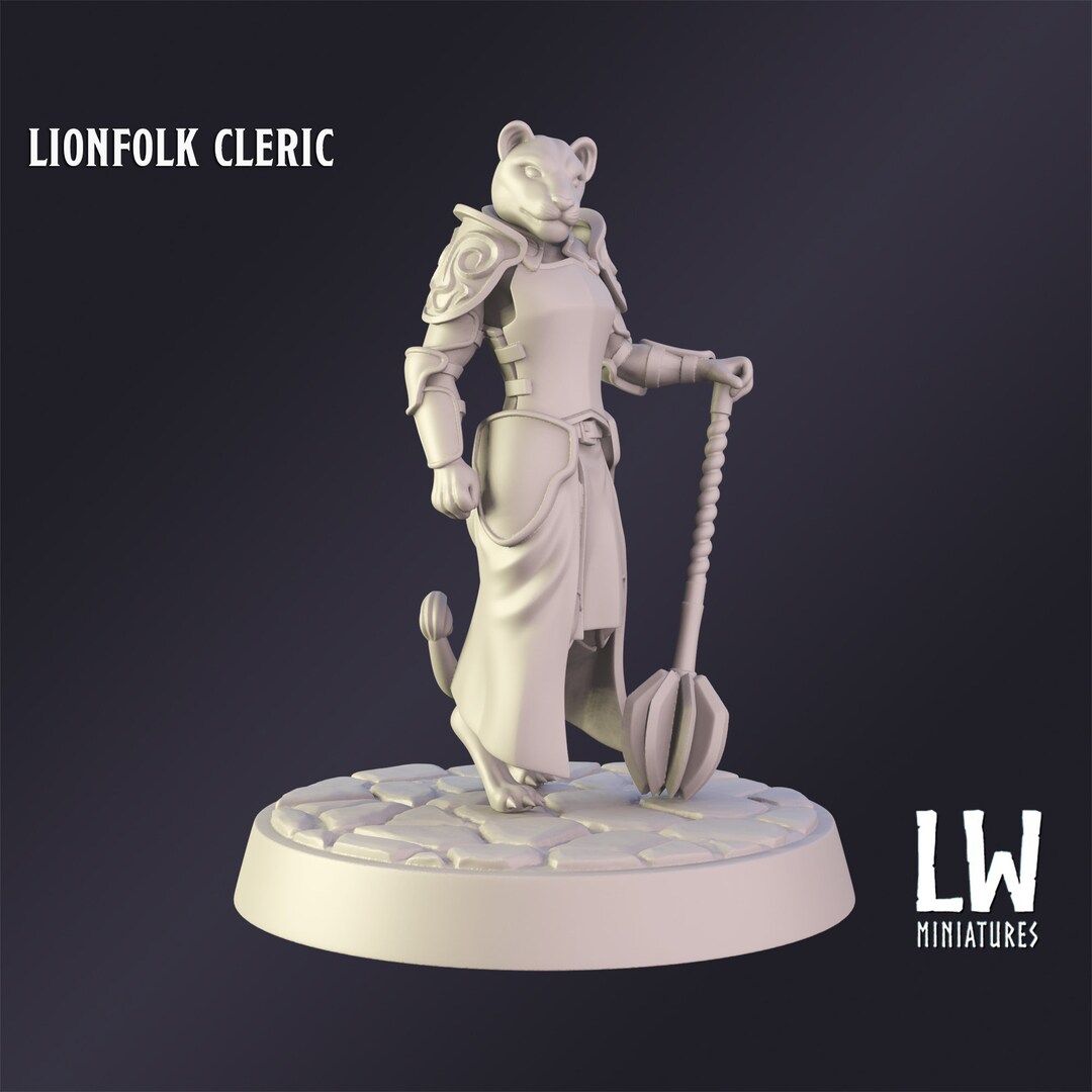 Dnd Miniature Lionfolk Cleric Miniature for Dungeons and Dragons ...