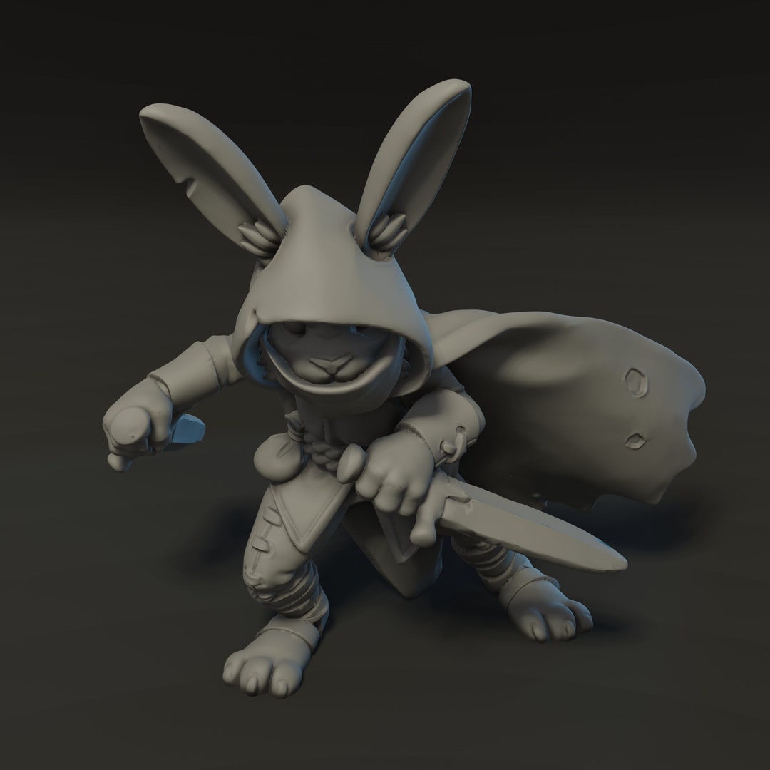 Dnd Miniature Harengon Rogue Miniature for Dungeons and Dragons ...