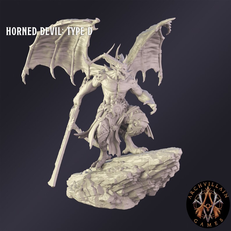 Dnd Miniature Horned Devil Miniature for Dungeons and Dragons Tabletop ...
