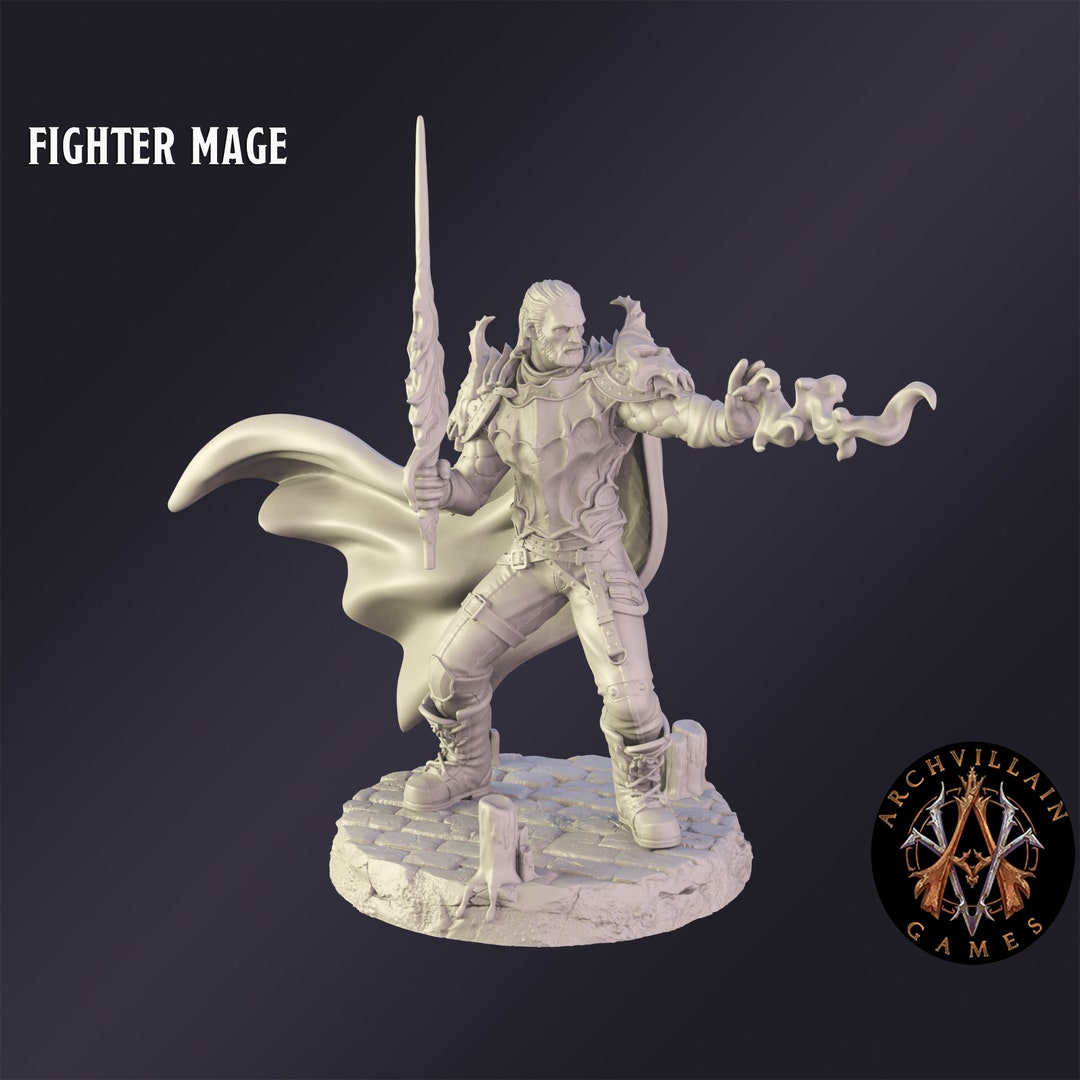 Dnd Miniature Fighter Mage Miniature for Dungeons and Dragons Tabletop ...