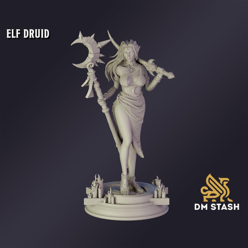 Dnd Miniature Elf Druid Miniature for Dungeons and Dragons Tabletop RPG ...