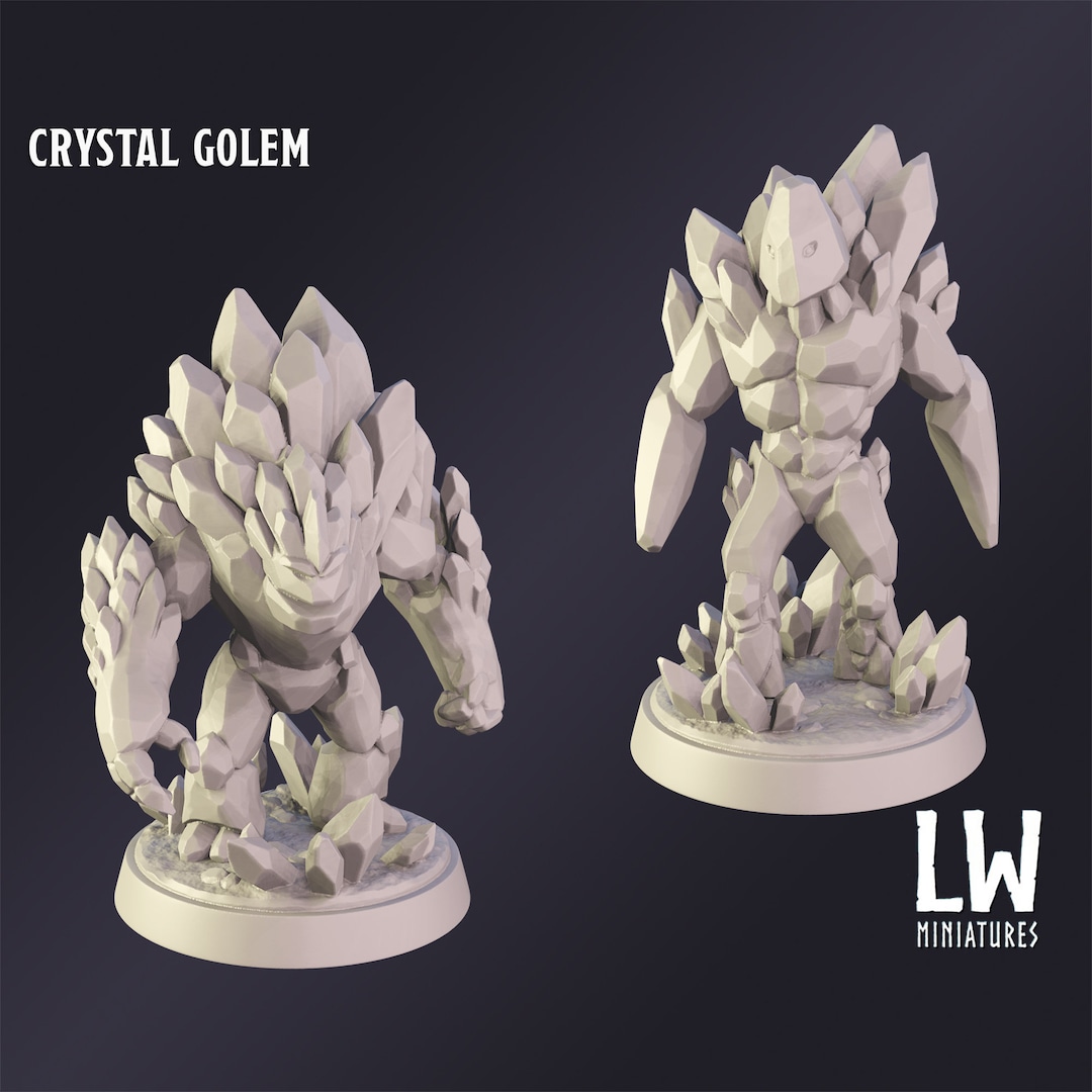 Dnd Miniature Crystal Golem Miniature for Dungeons and Dragons Tabletop ...