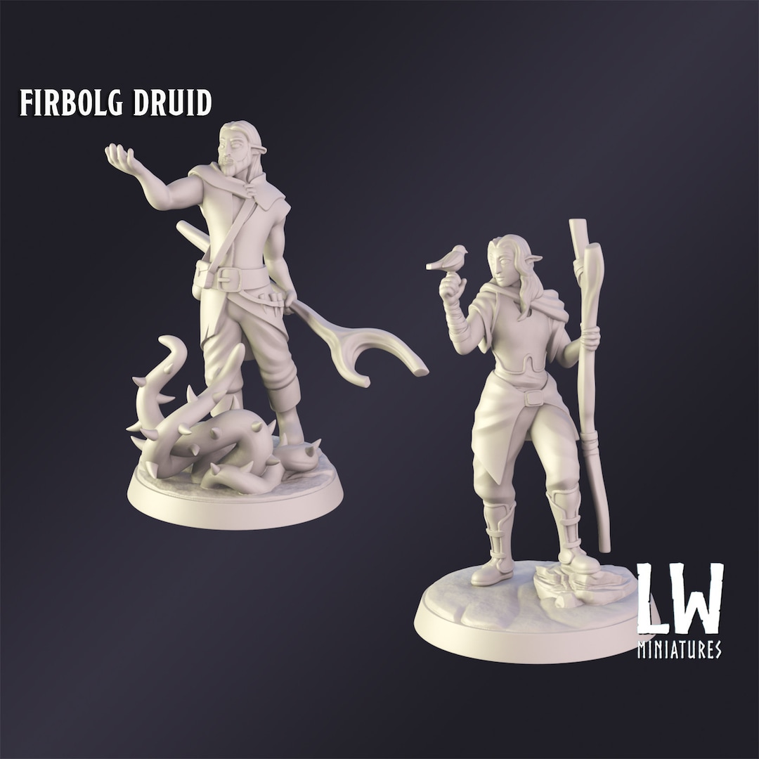 Dnd Miniature Firbolg Druid Miniature for Dungeons and Dragons Tabletop ...