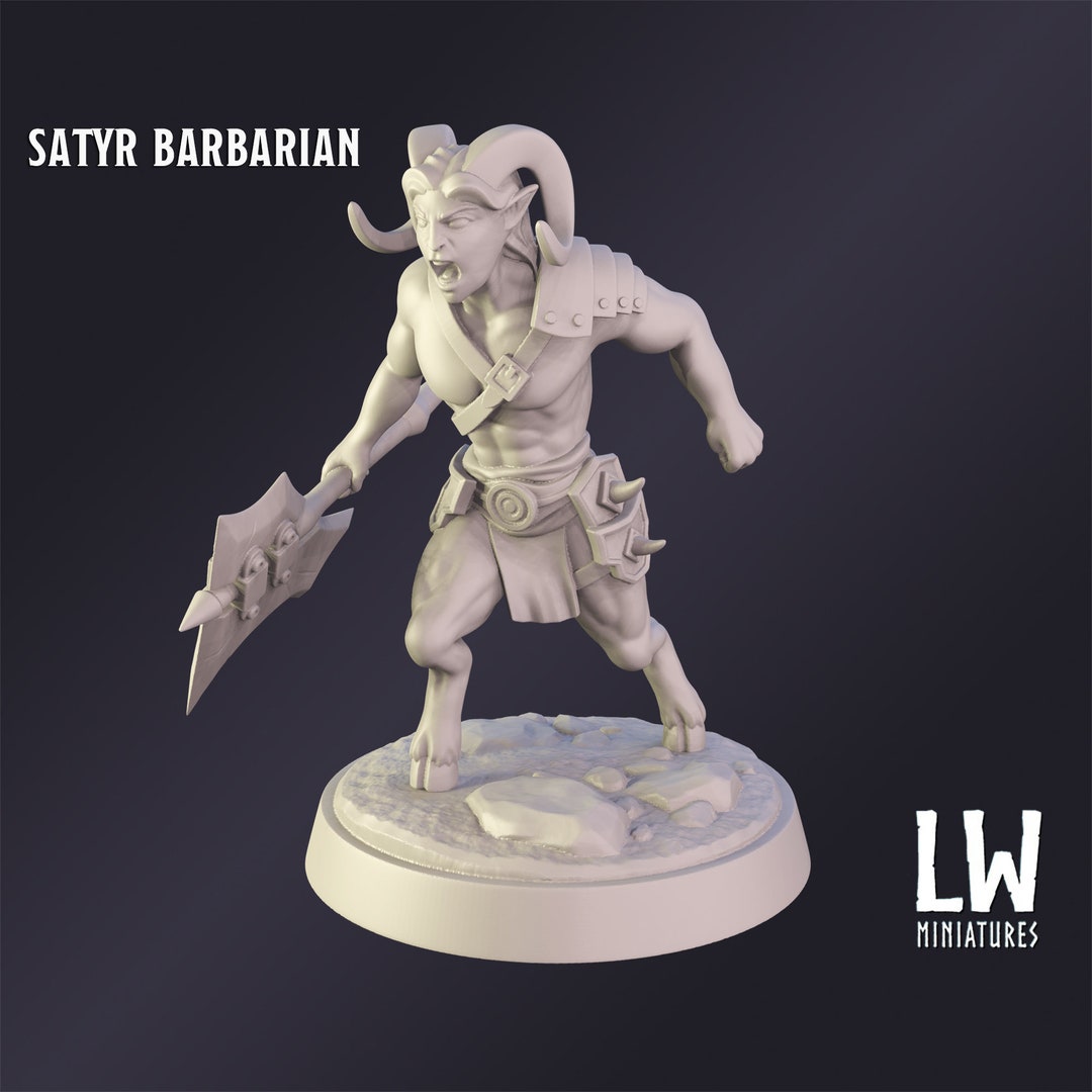 Satyr Barbarian Premium Tabletop Game Miniature From Lost World ...