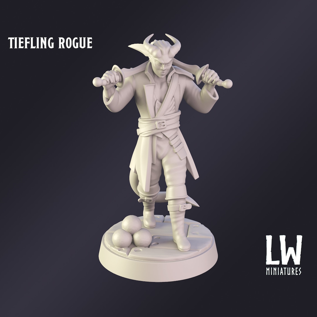 Dnd Miniature Tiefling Rogue Miniature for Dungeons and Dragons ...