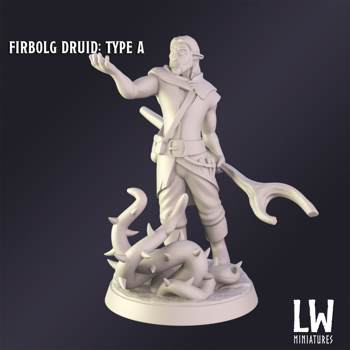 Dnd Miniature Firbolg Druid Miniature for Dungeons and Dragons Tabletop ...