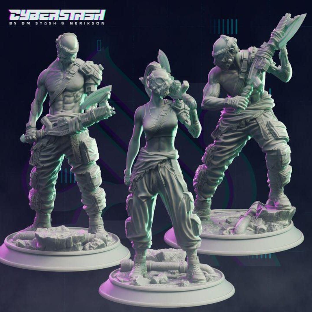 Dnd Cyberpunk Miniature Cyberpunk Gang Grunt for Dungeons and Dragons ...